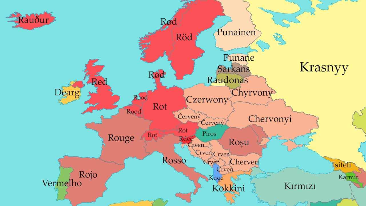 Colors (Red, Blue, Green) | Comparison of European Languages - YouTube