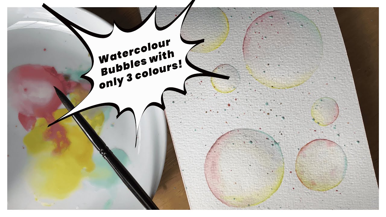 Easy to Paint Watercolour Bubbles with 3 Colours - YouTube