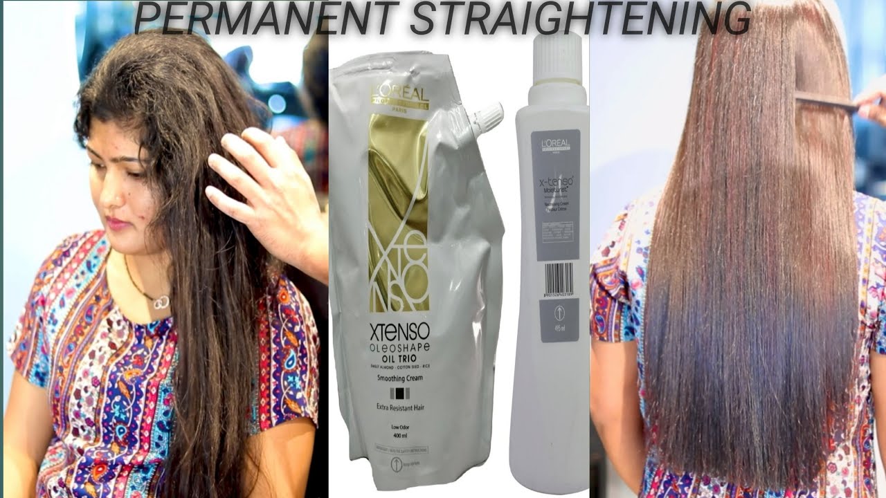 Permanent hair straightening कैसे करते है ?? Step by step full process ...