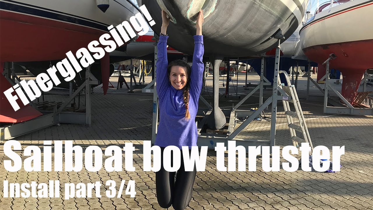 Fiberglassing the tunnel in place! | DIY bow thruster install - YouTube
