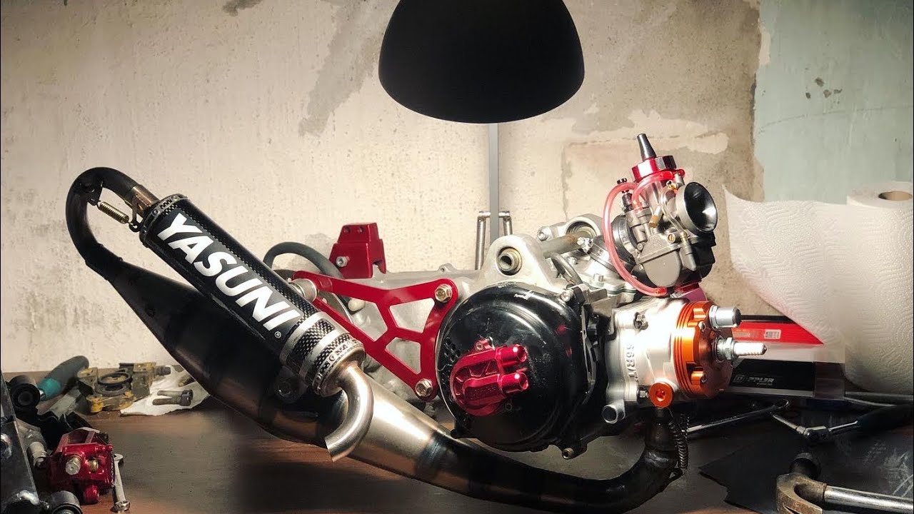 Yamaha aerox Stage 6 R/T 70cc engine build part 3 | First start! - YouTube