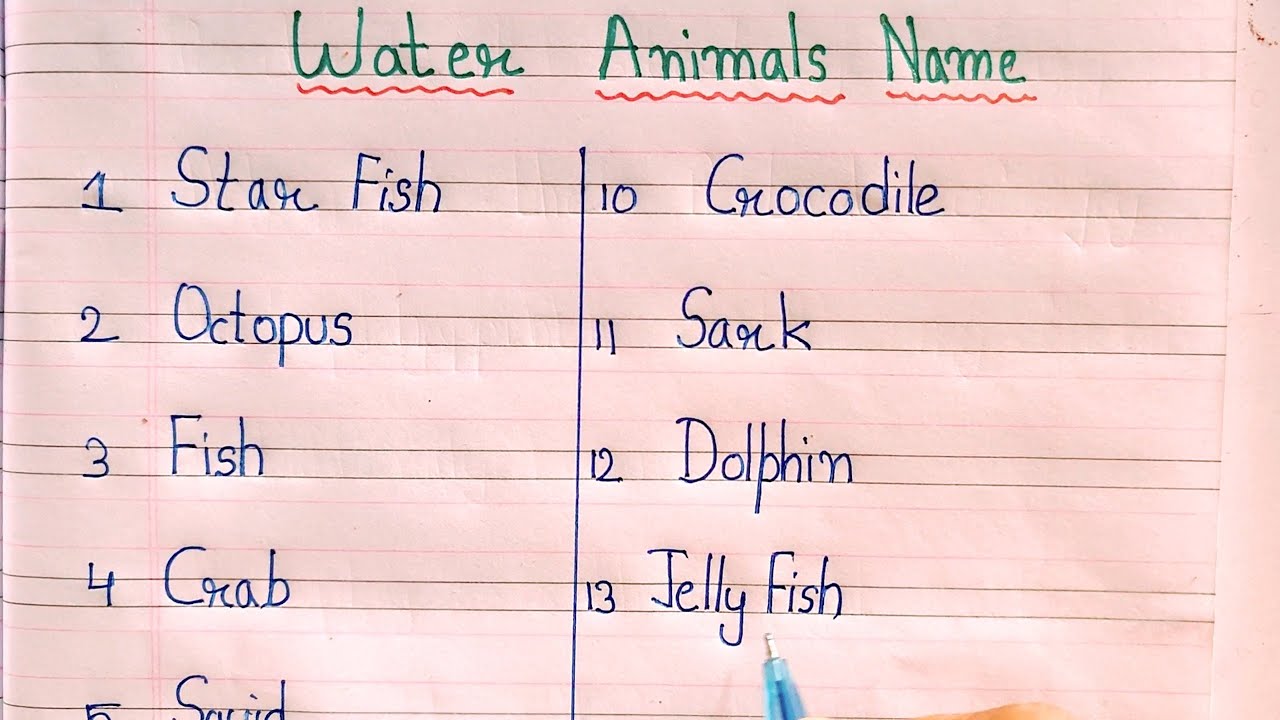 Water Animals Name Water Animals water-animals-name-water-animals