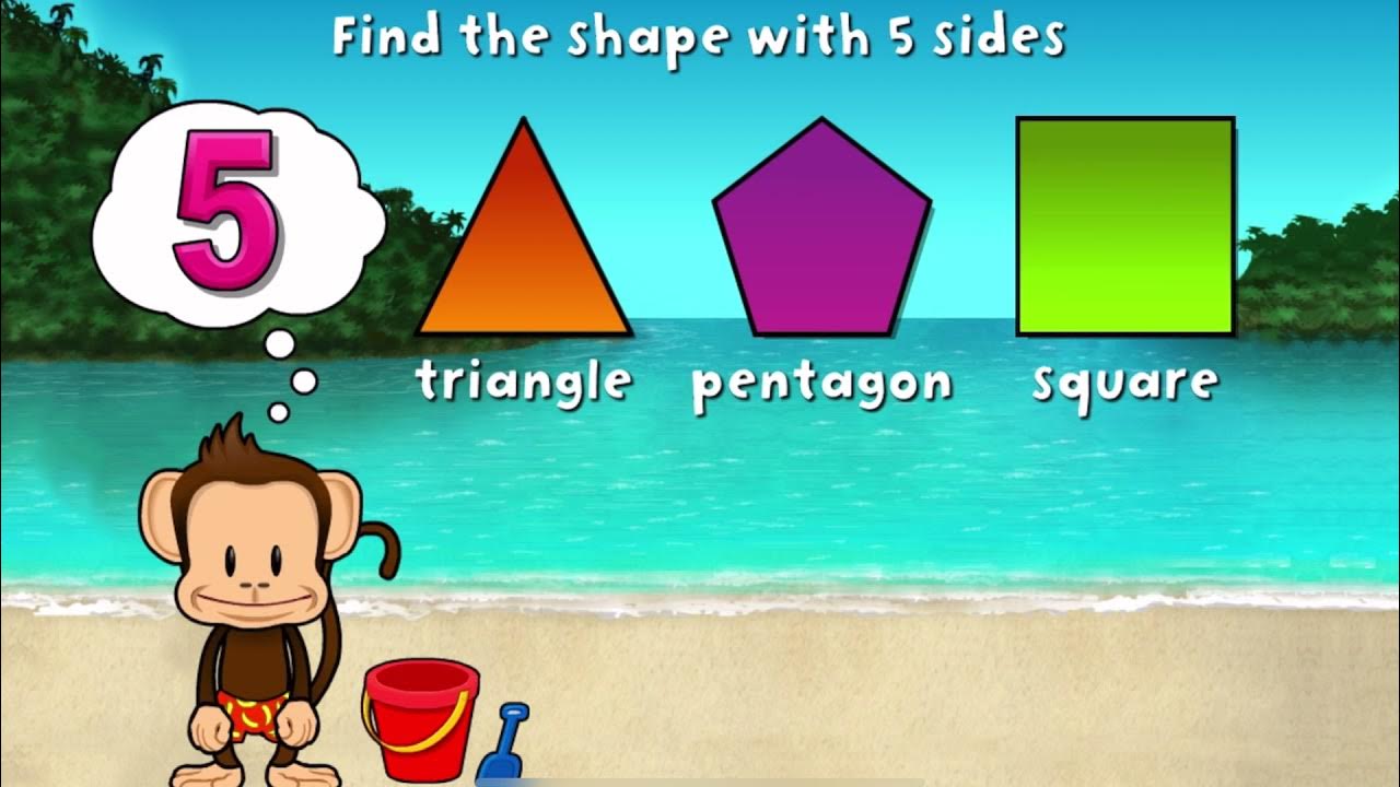 Find The Shape With Sides - Monkey Preschool Math Gameplay - YouTube