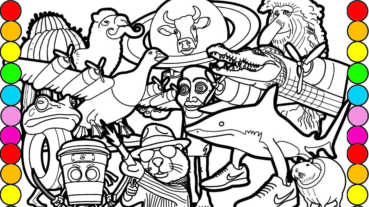 ITALIAN BRAINROT Coloring Pages Animals New How to Color Italian ...