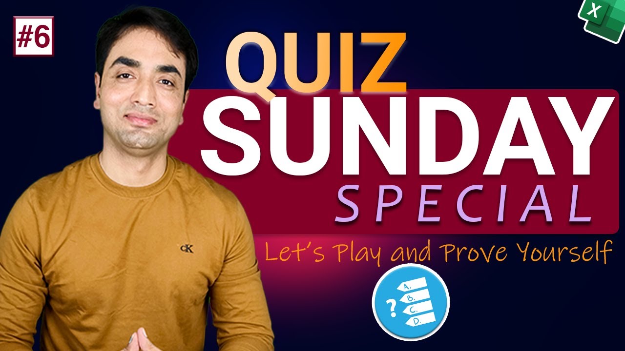 QUIZ SUNDAY #6 | LIVE Interactive Excel Quiz Questions with Answers ...