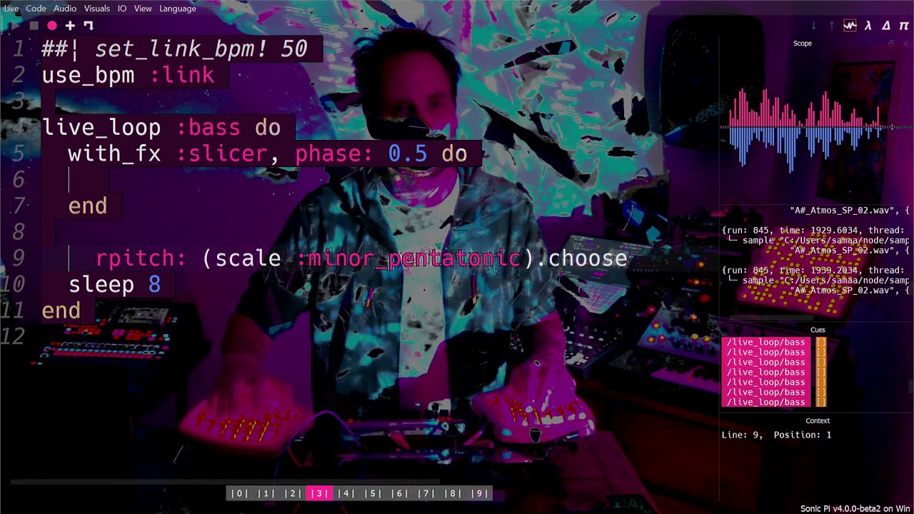 Sam Aaron Live Coding w/ Sonic Pi [Experimental Practice Session] - YouTube
