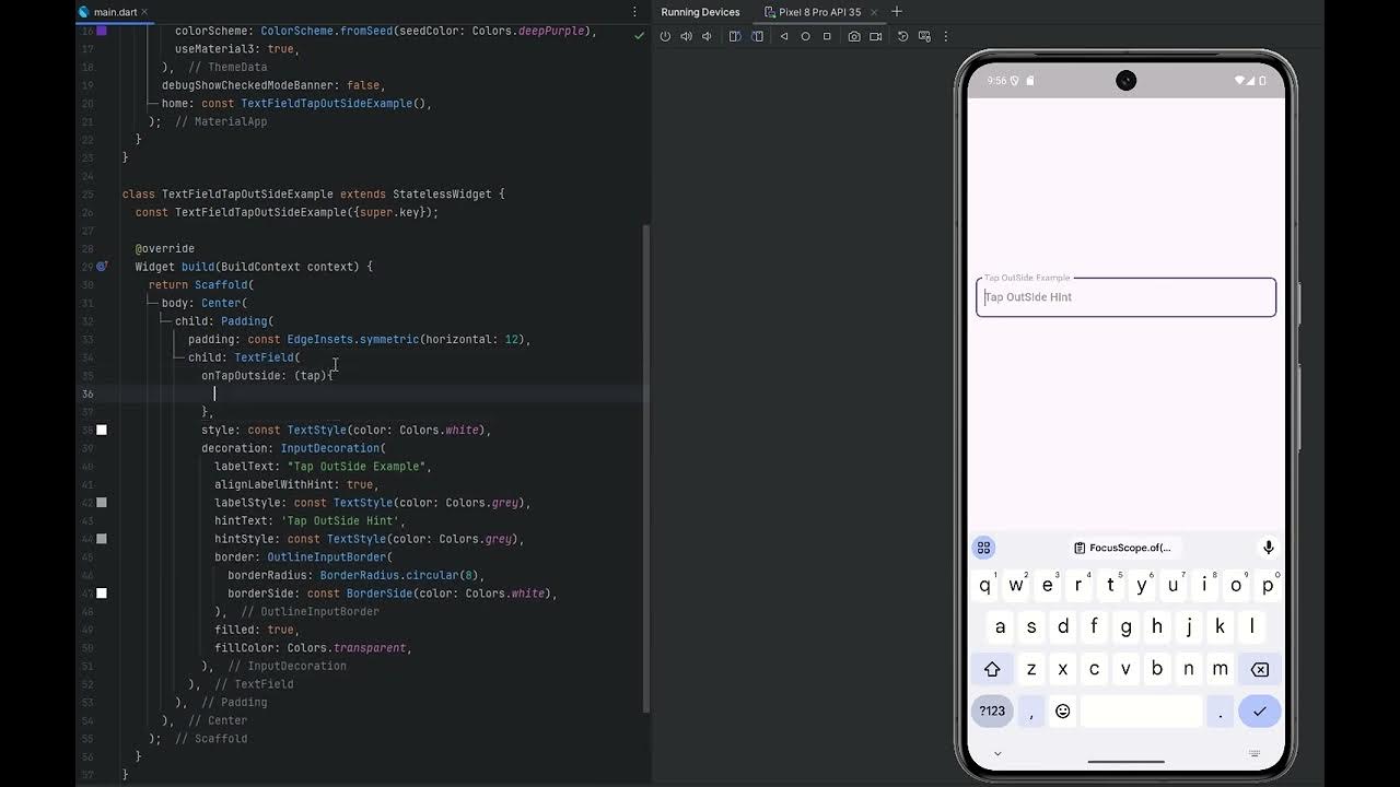Improve Flutter Form UX with TextField's onTapOutside – Effortless Focus Management! - YouTube