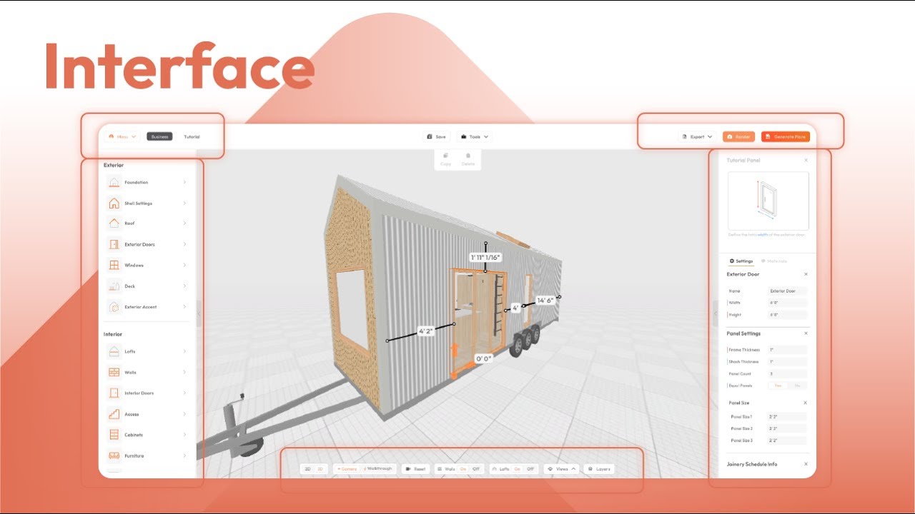 Interface Tutorial - Tiny Easy - 3D Tiny House Designer - YouTube