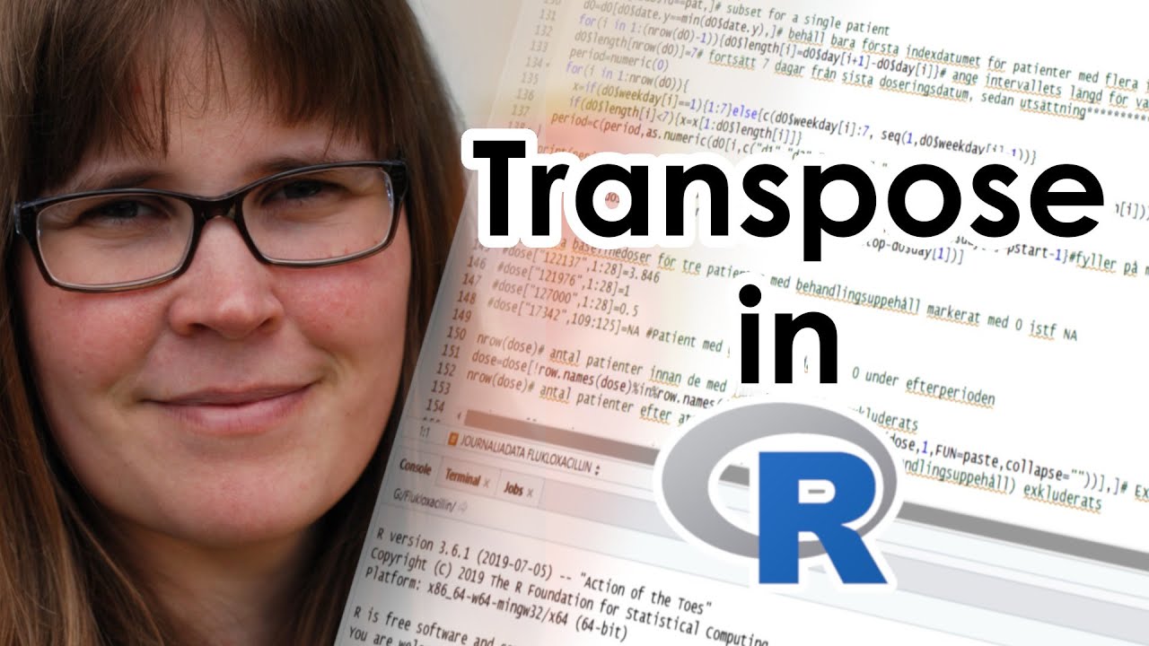 Transpose in R - YouTube