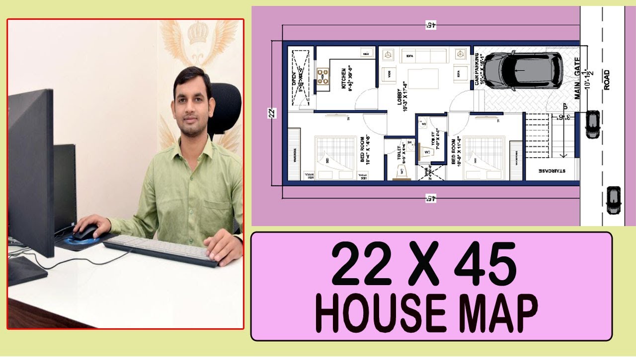 22*45 Feet House Plan || 22 by 45 House Design || 22 by 45 House Map ...
