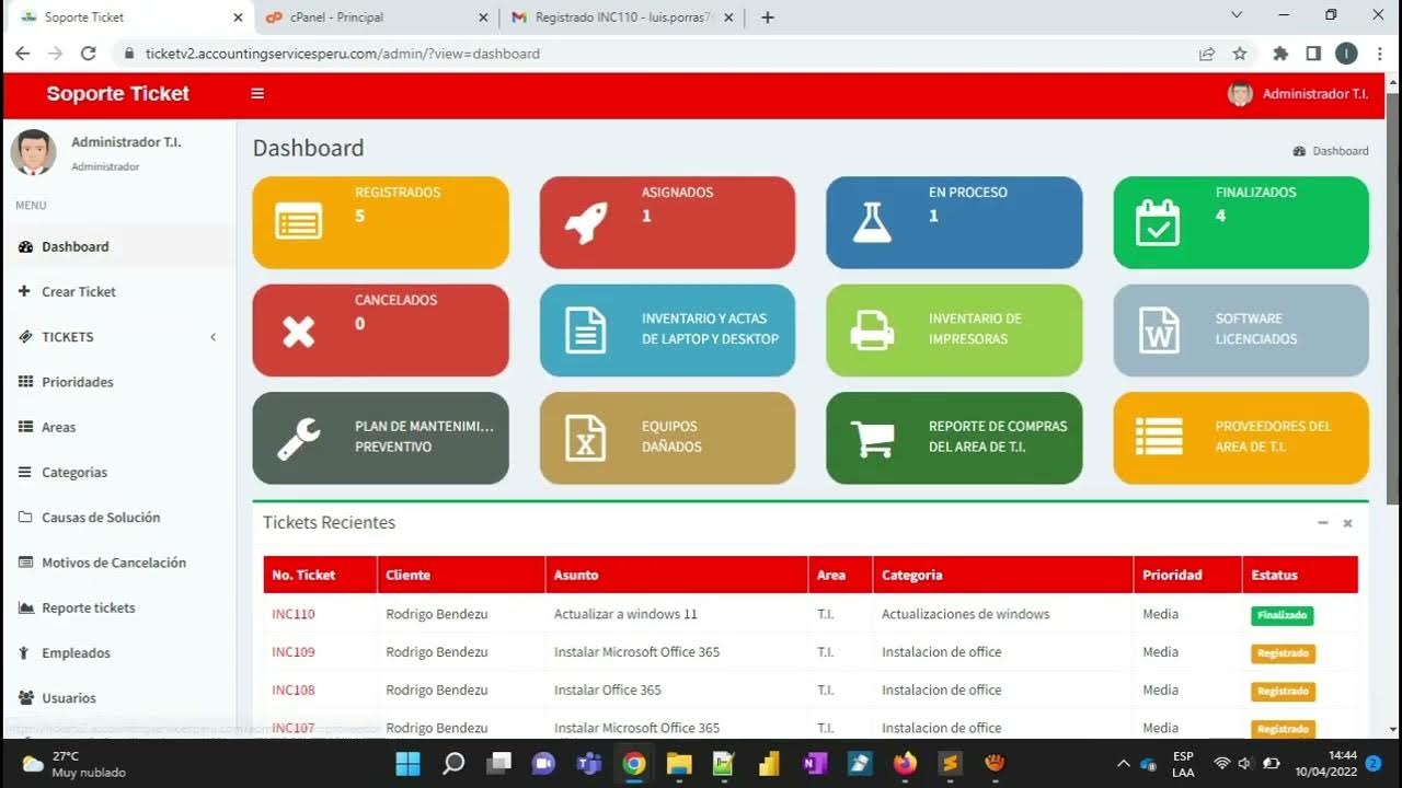 Sistema de ticket V2 con php y Mysql - YouTube
