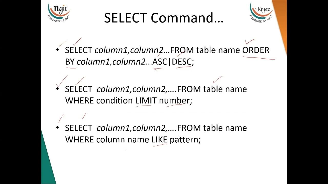 3.1 Introduction to SQL SELECT Command - YouTube