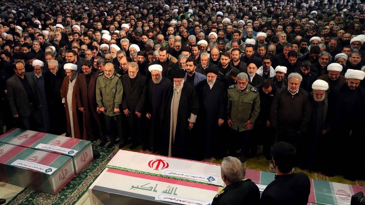 Huge crowds gather in Iran for general's funeral - YouTube