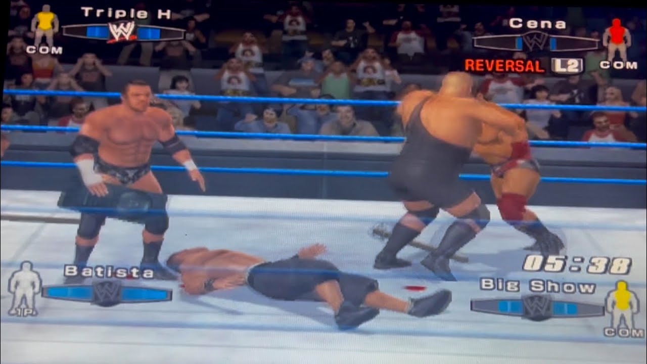 WWE Smackdown VS Raw 2006 - Batista & Triple H VS Big Show & John Cena ...