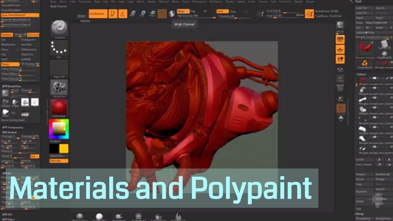 ZBrush Image Based Lighting: 006 Materials and Polypaint - YouTube