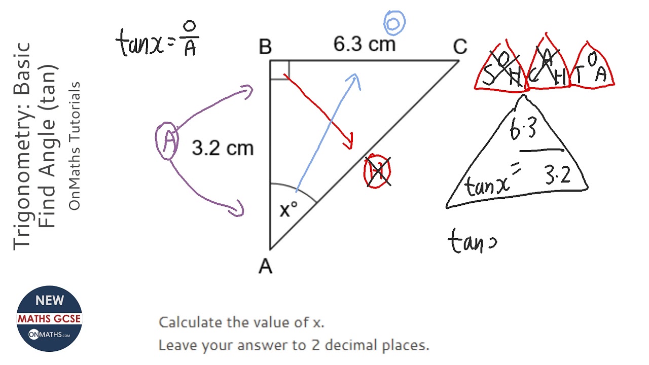 Trigonometry Basic Find Angle tan Grade 5 OnMaths GCSE Maths