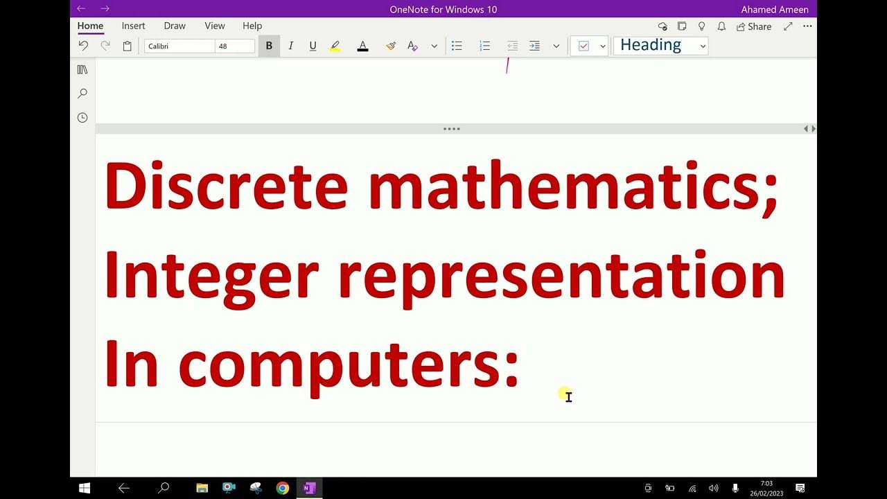 Discrete mathematics : - ( Integer representation in computers ) -115. - YouTube