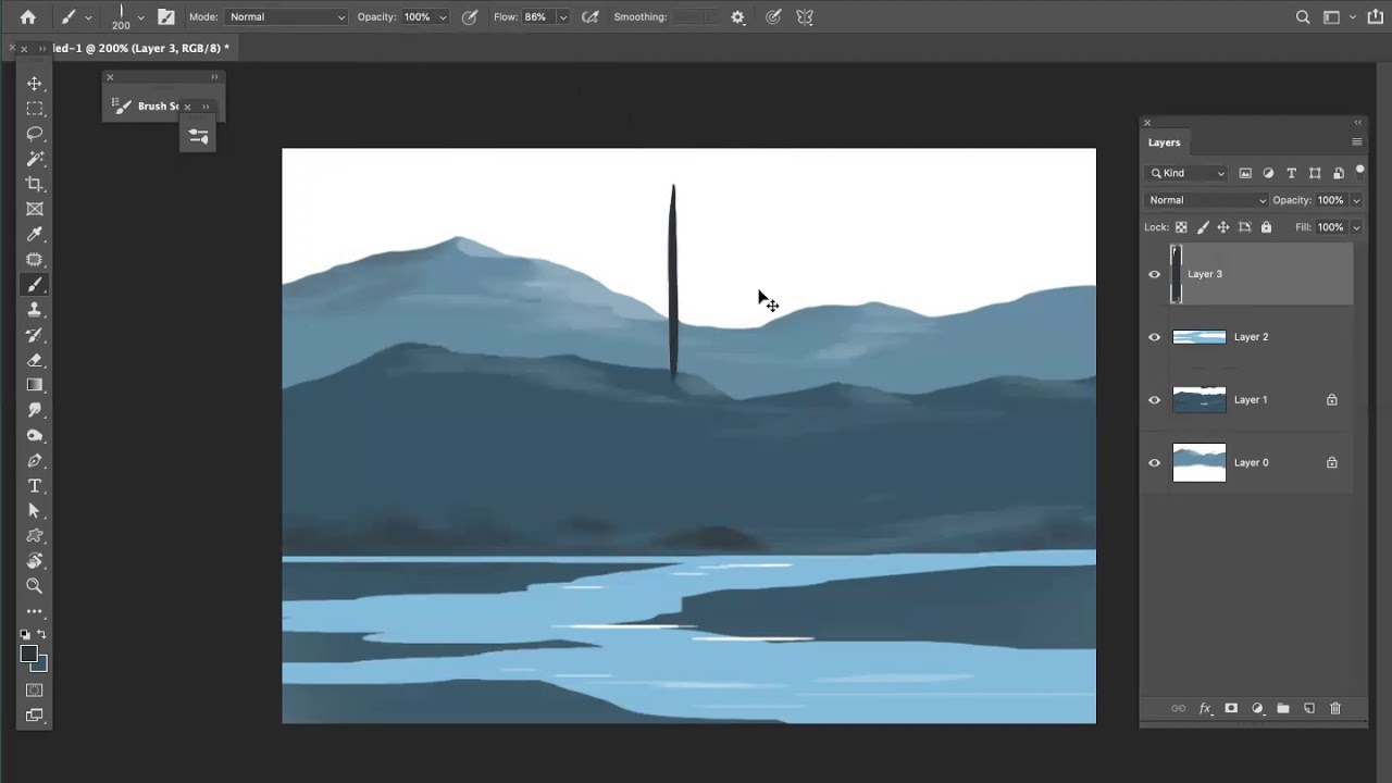 Photoshop Digital landscape painting - YouTube