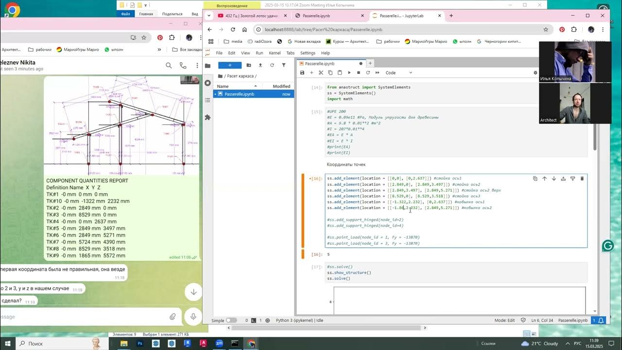 PYTHON ANASTRUCT Расчет деревянного каркаса, построение схемы каркаса по точкам - YouTube
