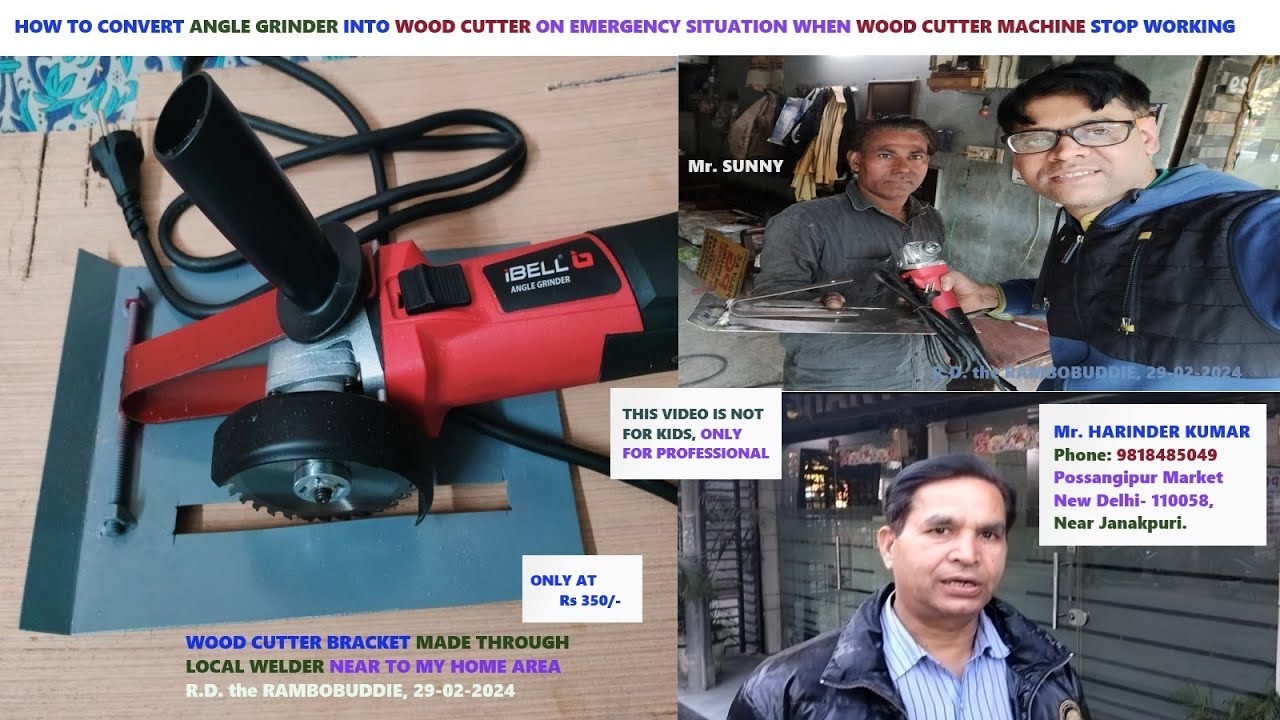 HOW TO CONVERT ANGLE GRINDER INTO WOOD CUTTER MACHINE, When wood cutter ...