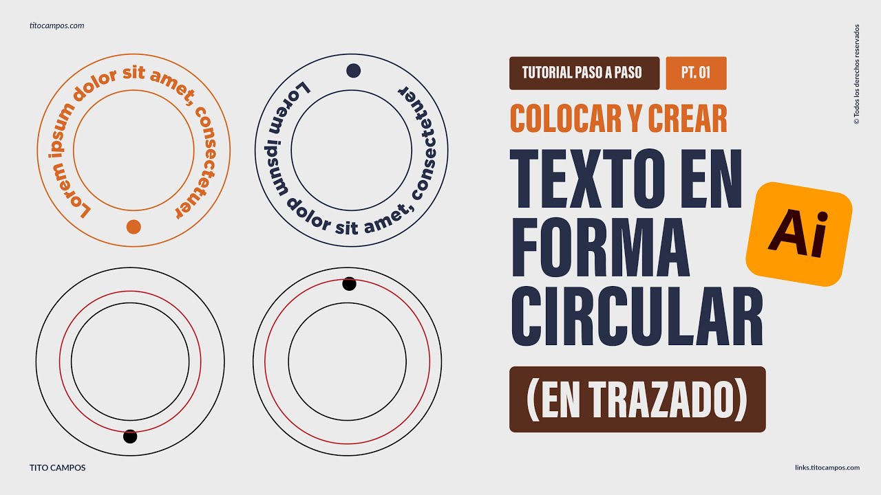 Colocar y crear TEXTO en forma CIRCULAR (En Trazados) en Adobe ...