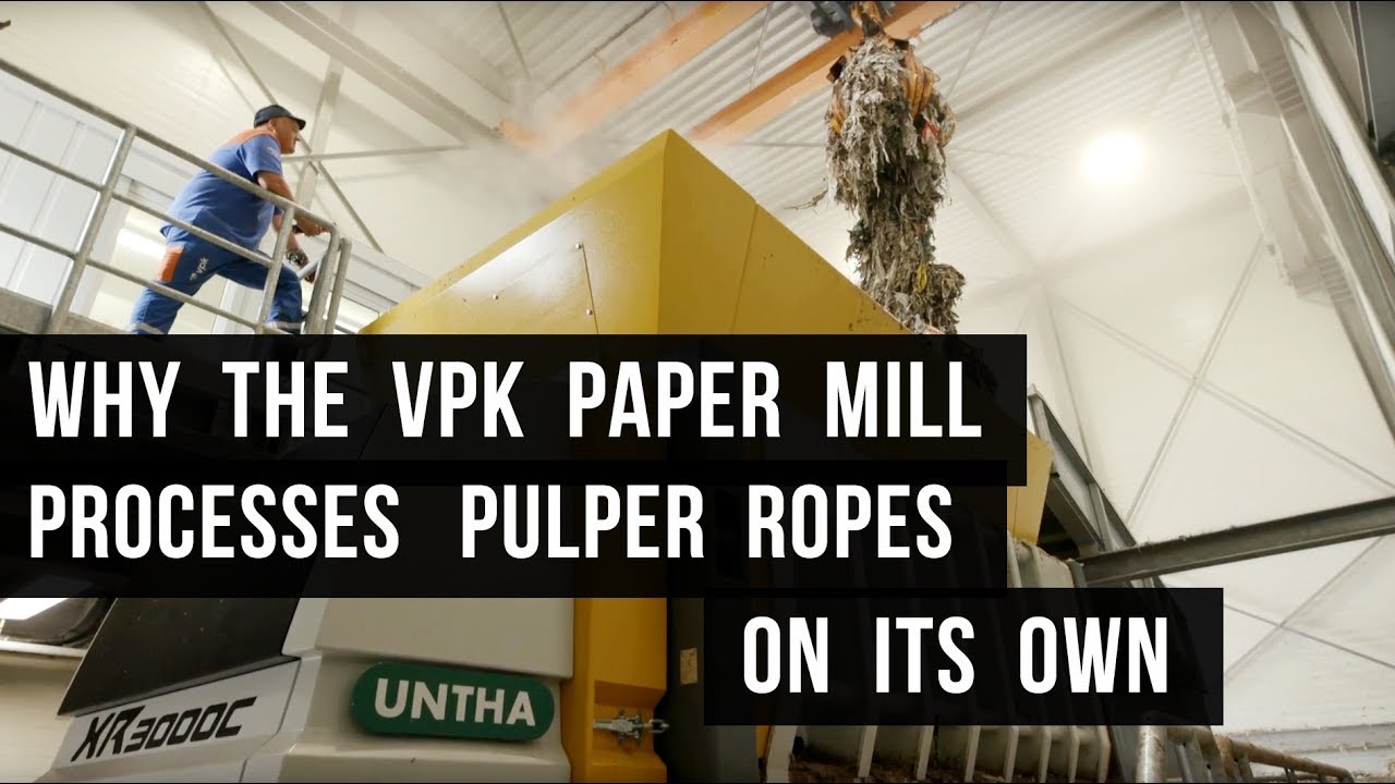 Paper recycling: why VPK processes pulper ropes on its own - YouTube