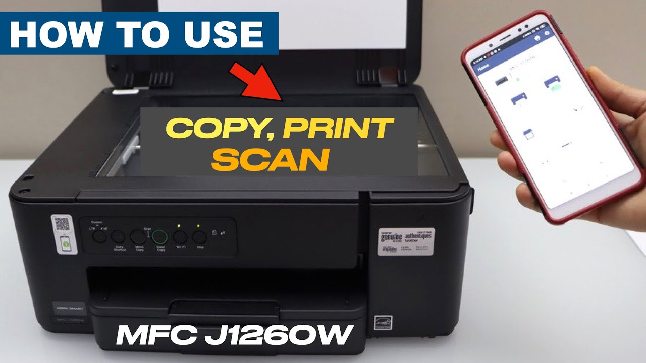 Brother MFC J1260W : How To Copy Print & Scan [Guide] - YouTube
