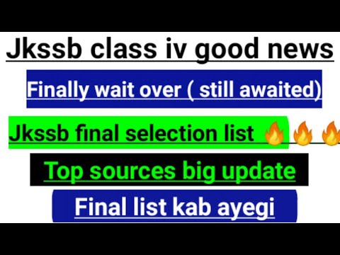 Jkssb class iv list out update|class iv big update by top sources|class ...