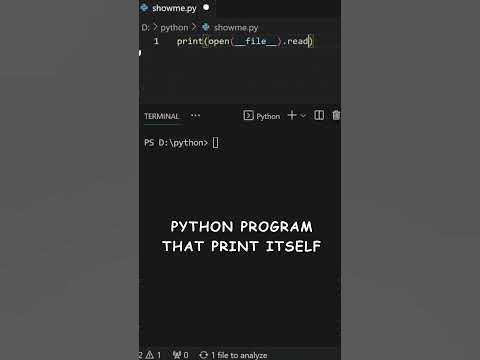 Code that Prints itself | Self Replicating Program | #python #programming #coding #shorts - YouTube