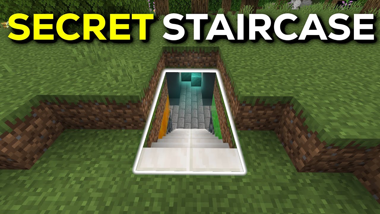 COMPACT SECRET STAIRCASE (2 wide) Minecraft Bedrock Tutorial - YouTube