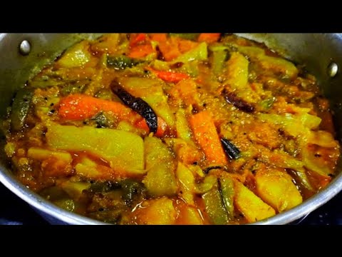 Mix Vegetable Pure Veg Recipe | Bengali Veg Recipes For Lunch - YouTube