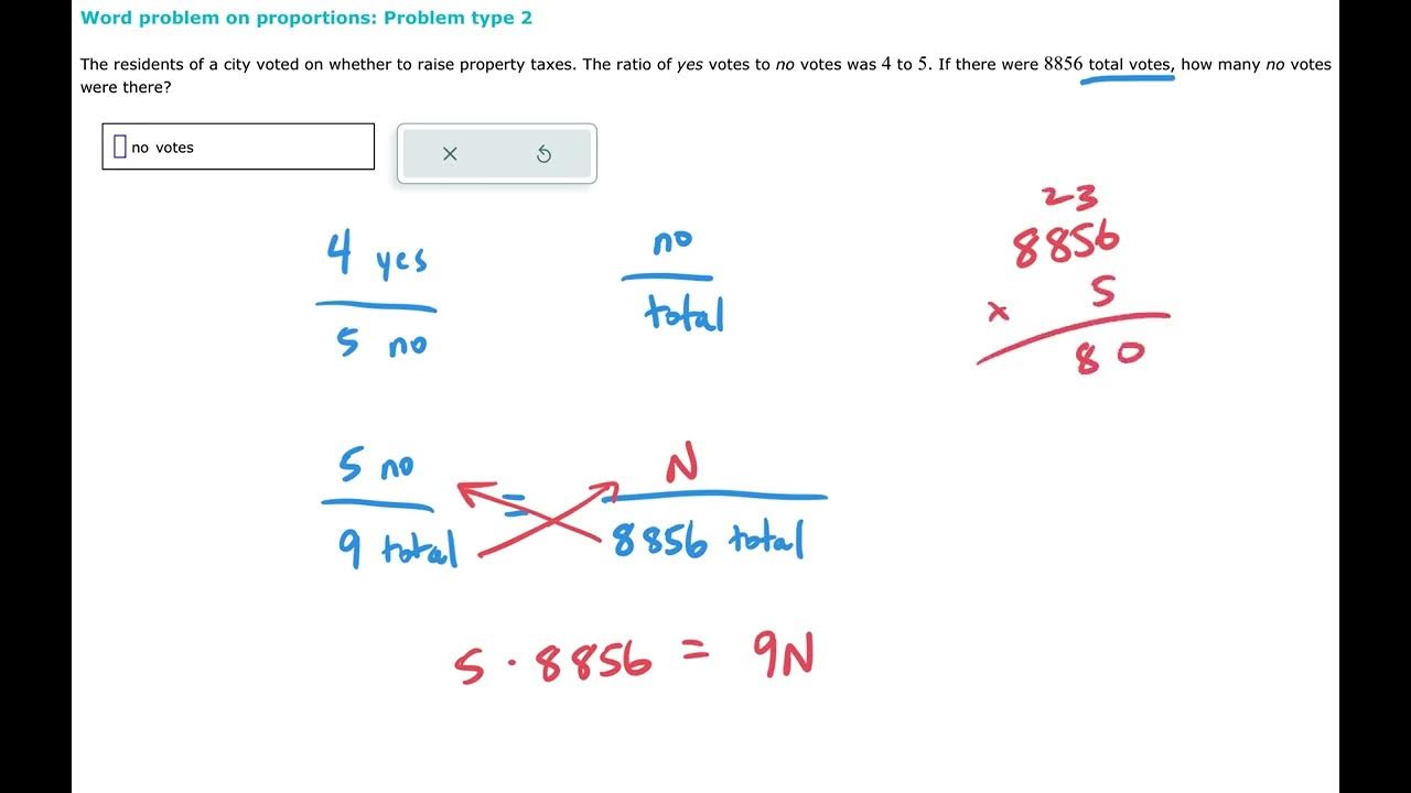Word problem on proportions - type 2 (ALEKS examples) - YouTube