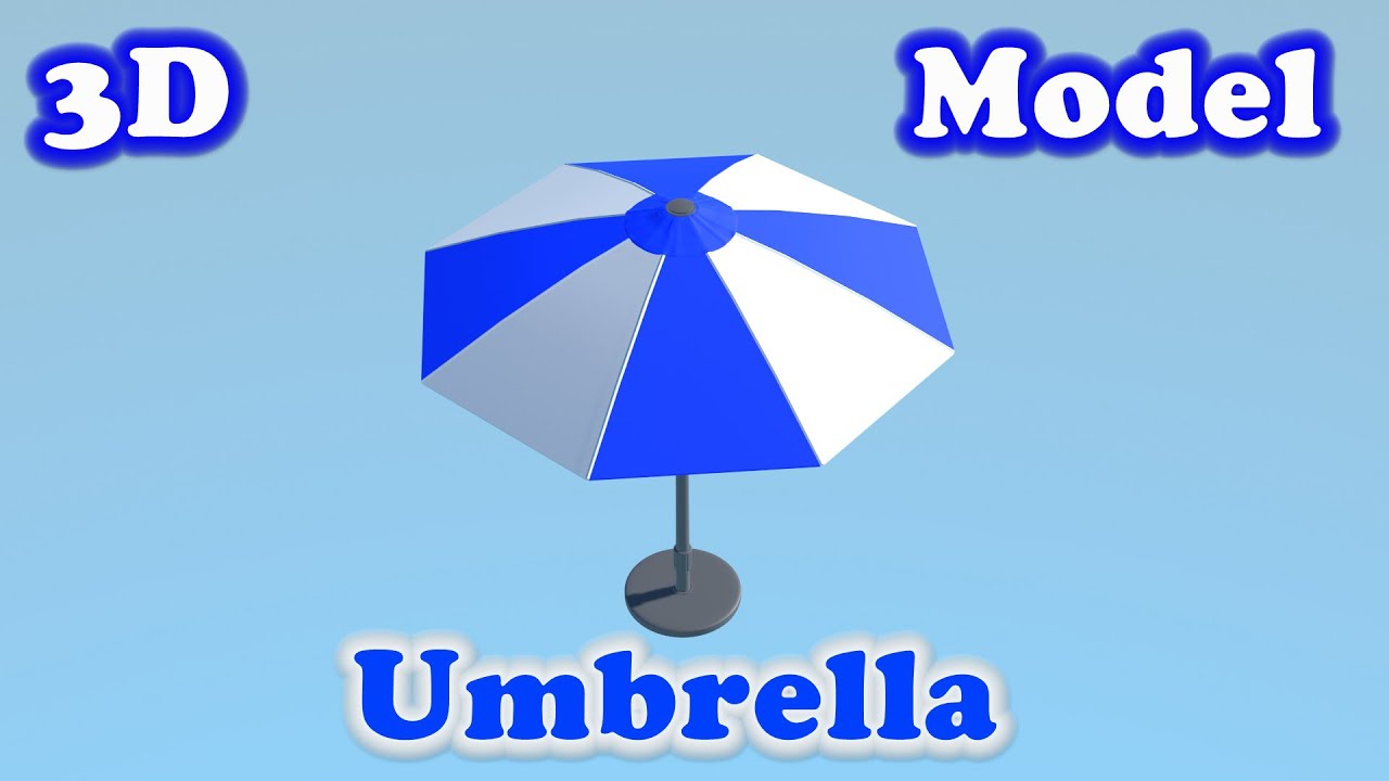 Umbrella outdoor 3D model. Created in Blender. - YouTube