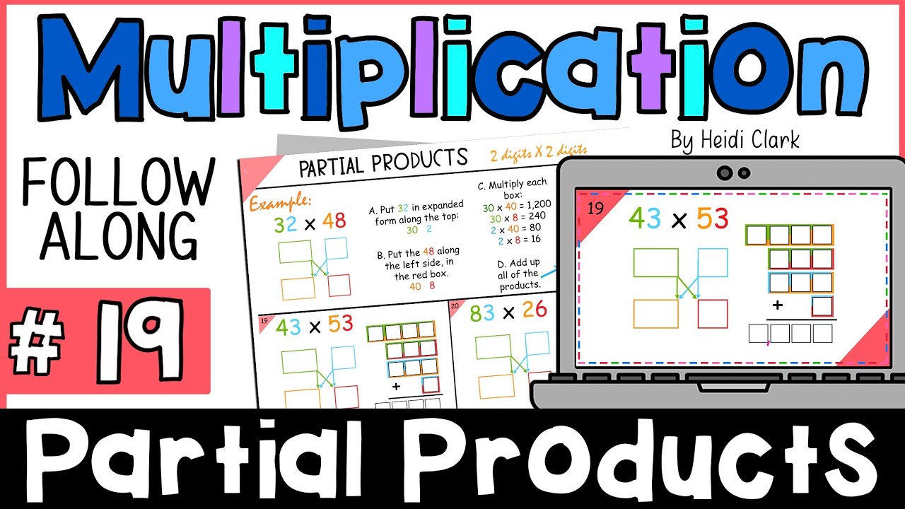 Partial Products multiplication lesson, how to do Partial Products for ...