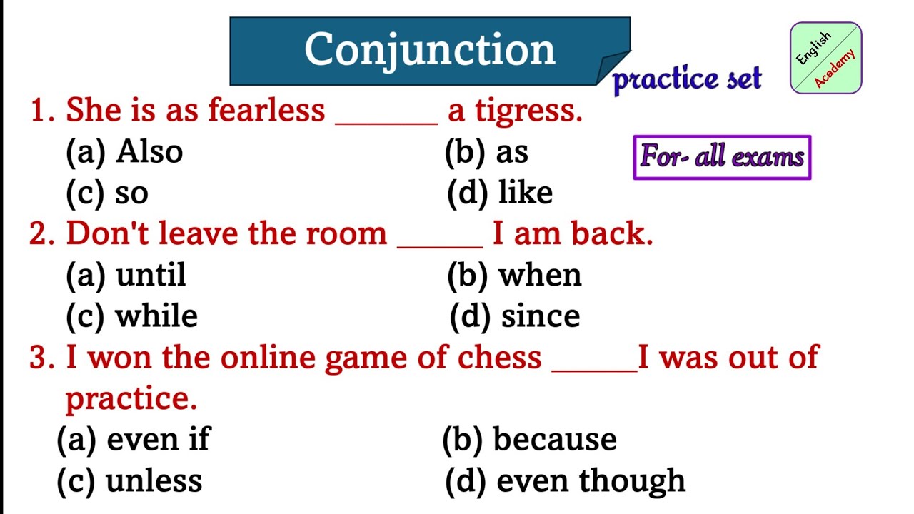 conjunction practice set (3) for All exams #board& competitive # ...