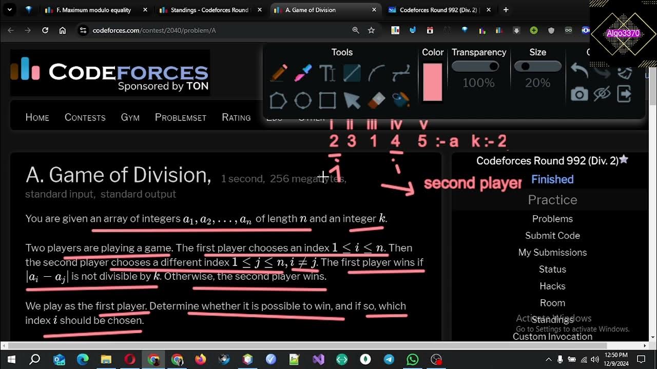A. Game of Division | Codeforces Round 992 (Div. 2) | CP in Bangla | Java solution - YouTube