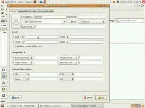 Using the Evolution Address Book in Ubuntu - YouTube