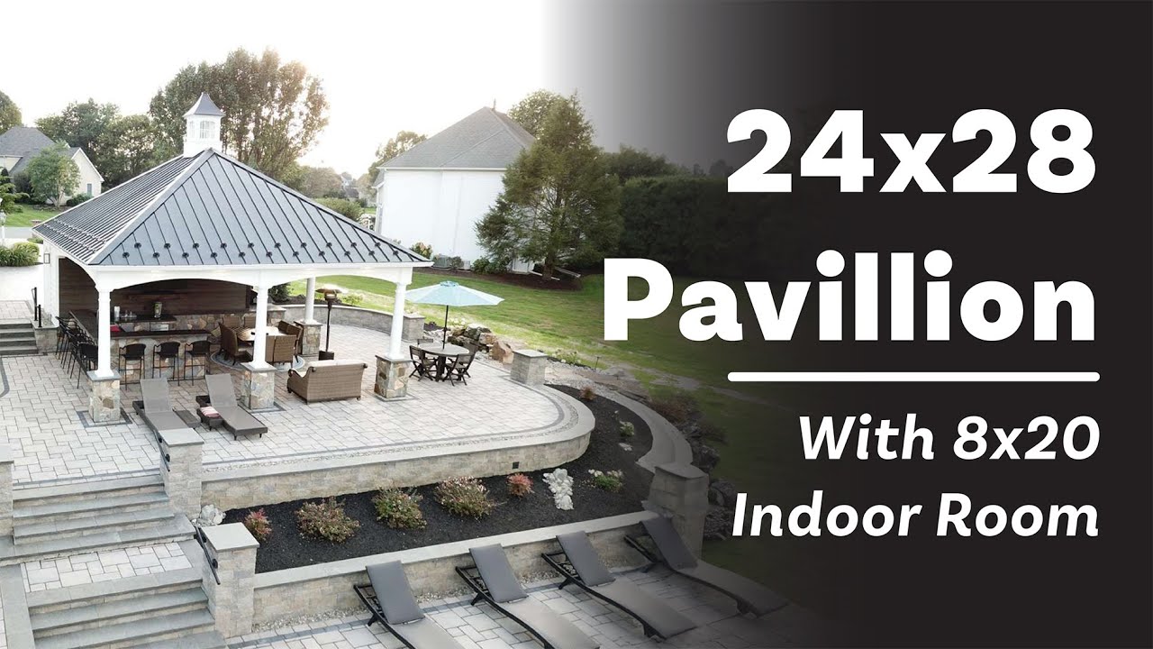 24' x 28' Pavilion with 8x20 Indoor Room | Stoltzfus Structures - YouTube