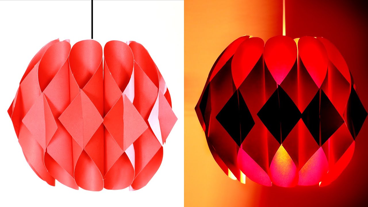 How to make a pendant light | DIY Paper lantern / Lamp | Oliva Crafts ...