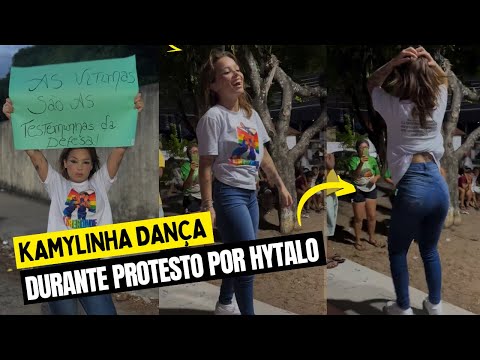 Kamylinha sobe em banco e dança em protesto por Hytalo Santos!