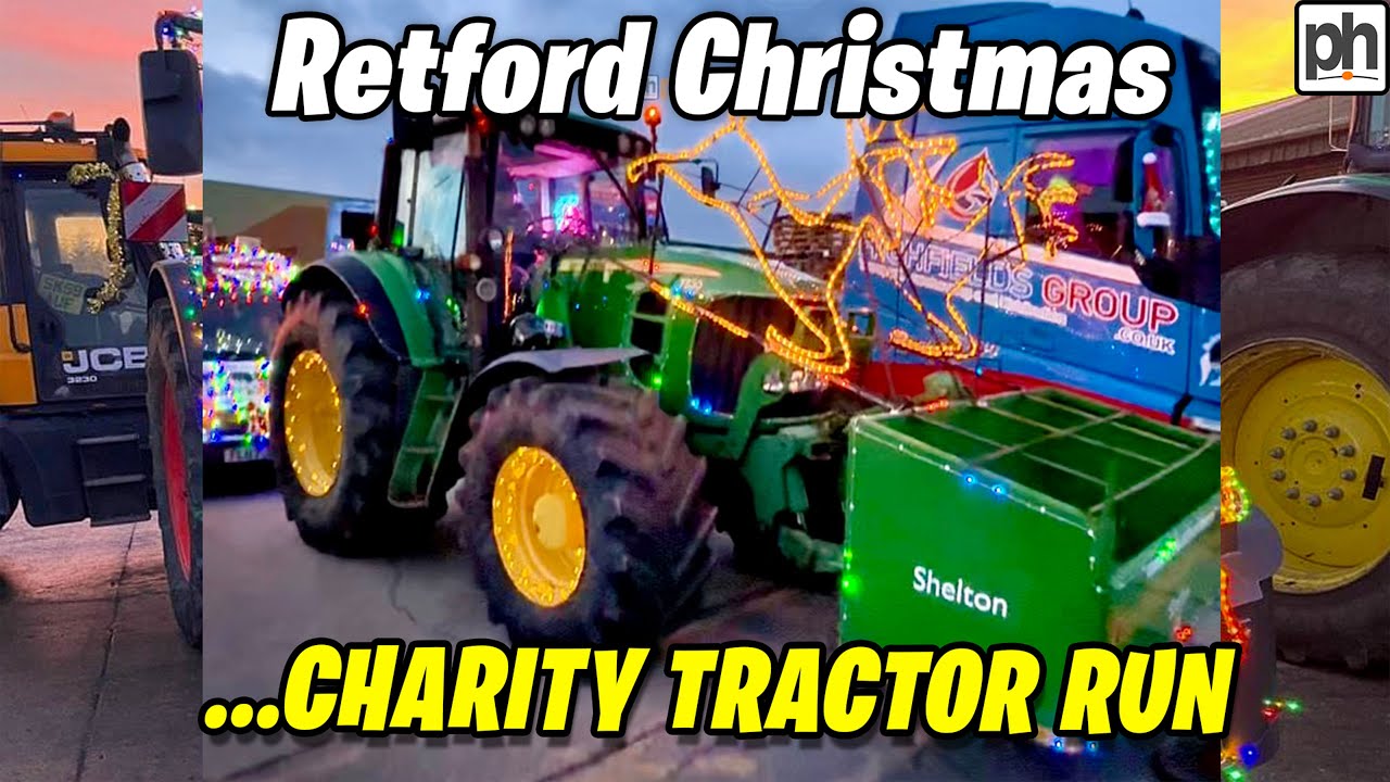 Retford Christmas Charity Tractor Run 2024 #tractorrun - YouTube