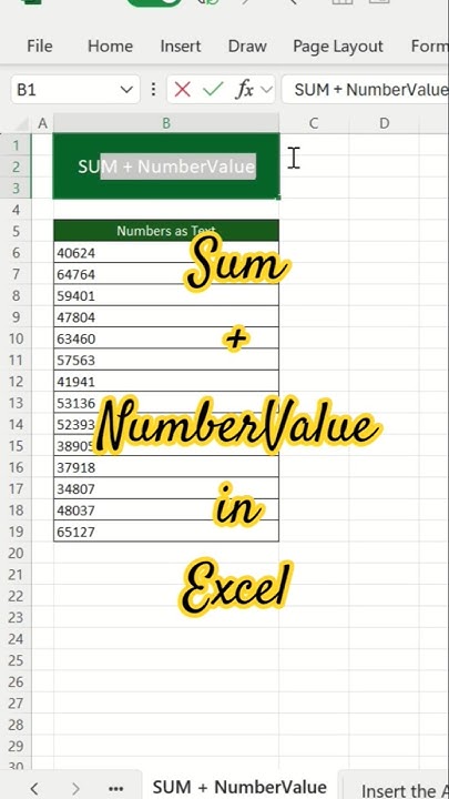 Sum + Numbervalue in Excel‼️ #excel #exceltutorials #exceltricks #shorts - YouTube
