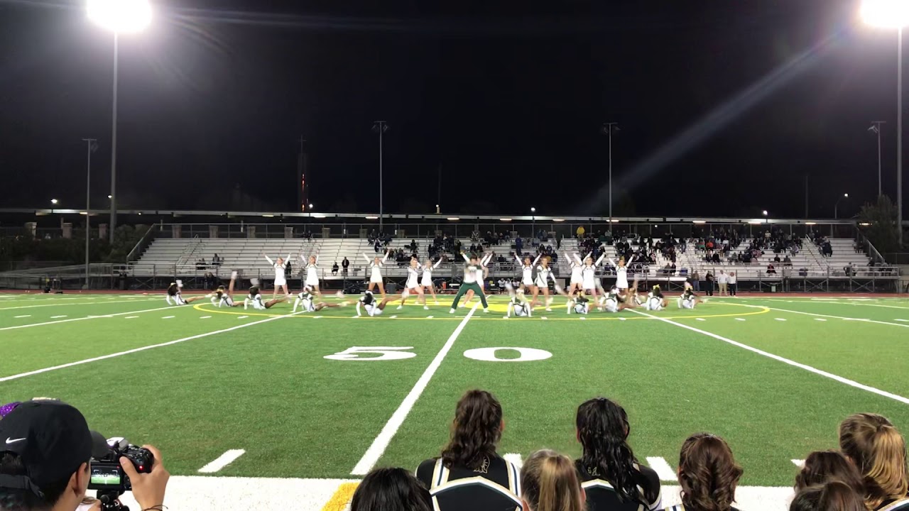 CVHS Varsity Cheer first halftime of the 2018 season - YouTube