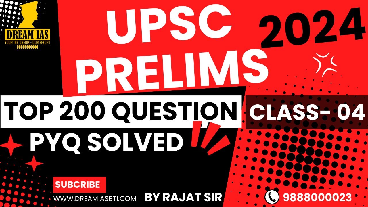UPSC CSAT PYQ SOLVED CLASS - 04 TOP 200 QUESTION BY RAJAT SIR - YouTube