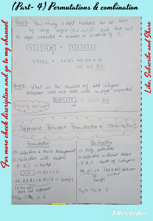 (Part -4) Permutations & Combination #mathematics #combination #maths # ...