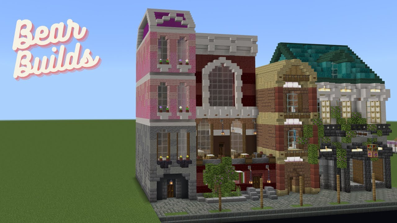 How To Build A Pink Apartment Building in Minecraft (Building a City ...
