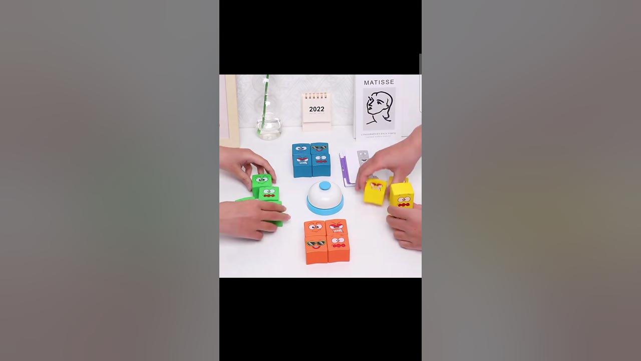 K4388 Expression Puzzle Wooden Expression Building Blocks - YouTube