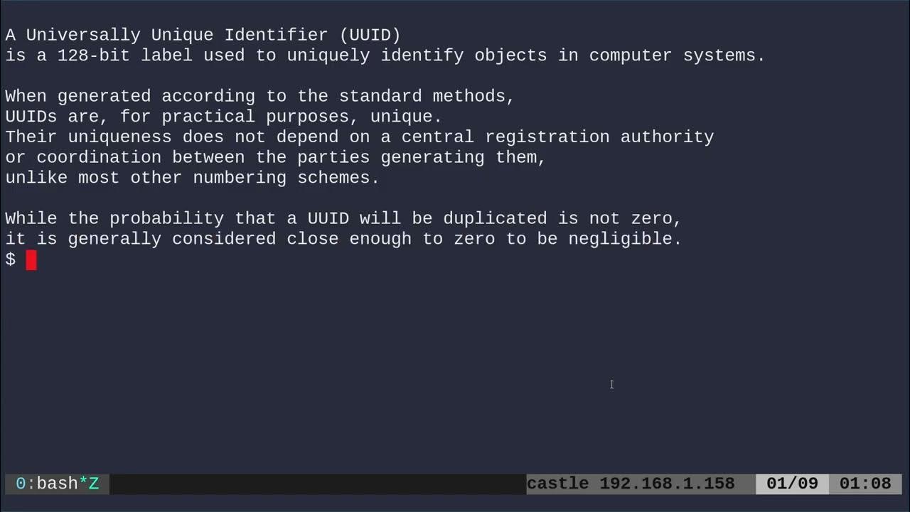 Generating a UUID - YouTube