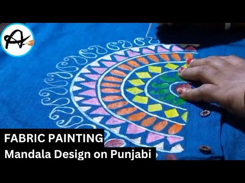 New Mandala Design | | Fabric Painting on Punjabi - YouTube