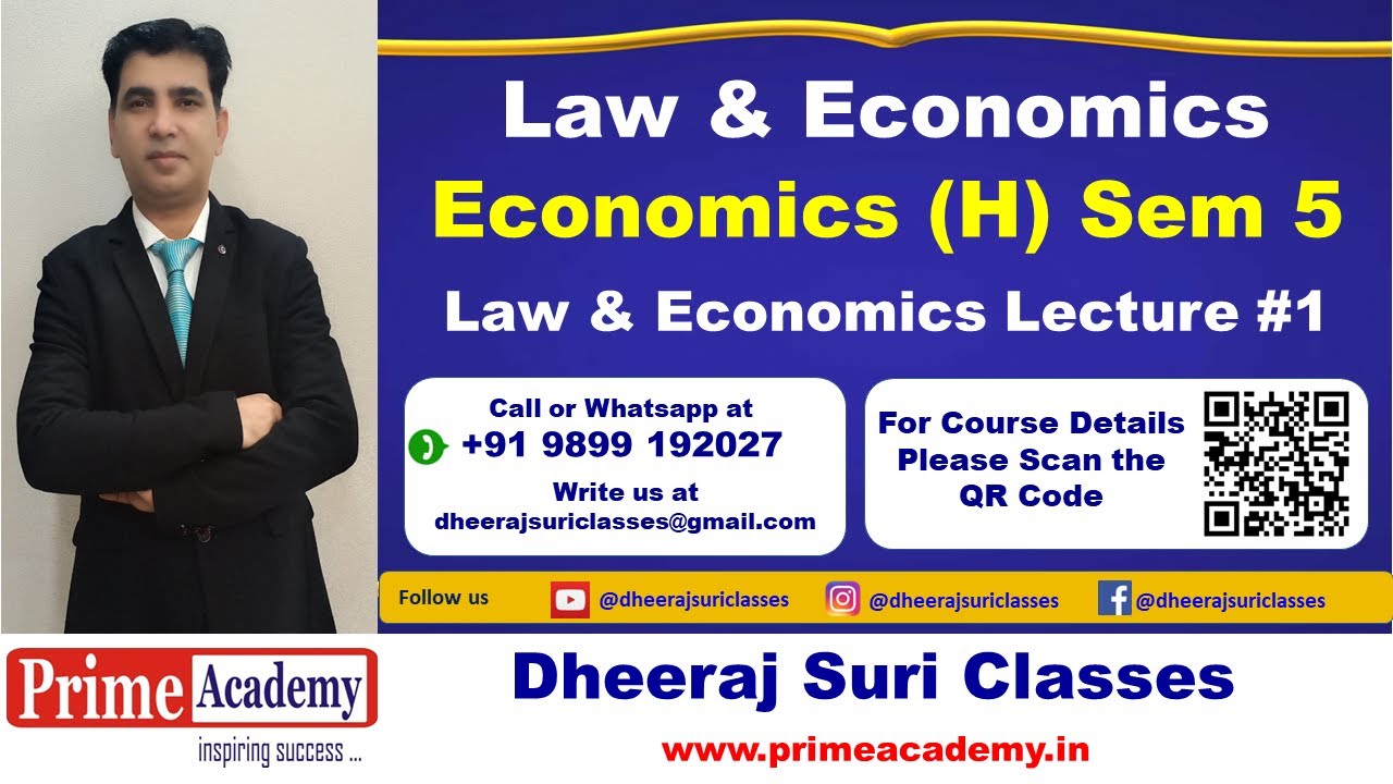 Law and Economics Lecture 1 | Economics (H) Semester 5, UGCF 2024 ...